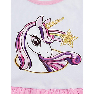 Unicorn Party Princess Birthday Pageant Rainbow 5t Little Girls Dresses,5TT50,4-5 Years(Size 120)