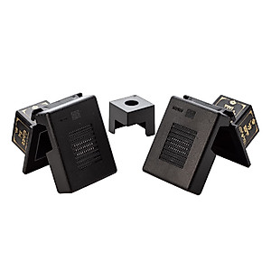 Plastic Tefillin Boxes Case Cover with metal plate on top set of 2 Shel Rosh And Shel Yad For Righty (Black And Gold Rabbeinu Tam, 35)