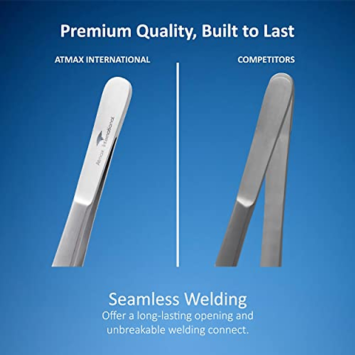 Atmax Kitchen Tweezer Tongs 12 Inches – Stainless Steel Food Cooking Tweezers Set – Anti Rust Long Culinary BBQ Tongs - Multi use Chef Tweezers Chopsticks for Cooking, Grilling, Plating or Barbecue