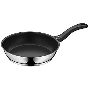 WMF 733646299 Devil Hand Wash Frying Pan Teflon Platinum coating 24 cm Diameter Devil Stainless Steel Cromargan Stainless Steel Suitable for Induction, Stainless Steel, Silver, 46 x 26 x 8,19999999999