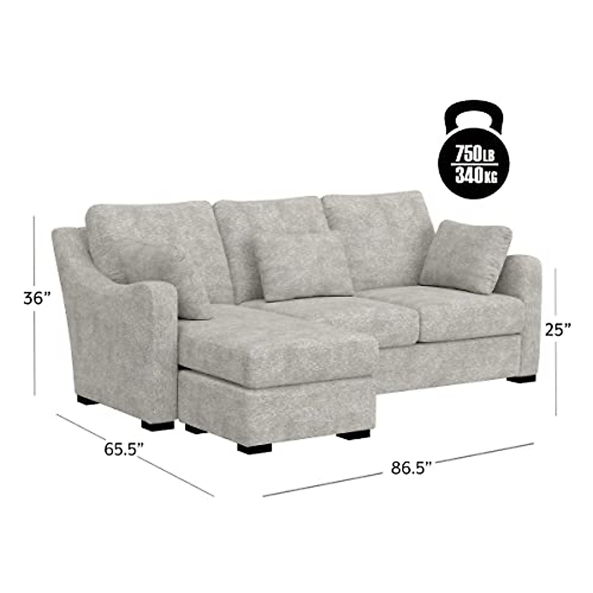 Hillsdale York Upholstery, Sectional Sofa, Stone