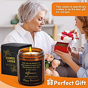 Retirement Gifts for Women-Lavender Scented Candle,Funny Female Retirement Gifts for Teacher Nurse,Gifts for Retirement Party Decorations,Happy Retired Present for Mom Grandma,Dad,Coworker