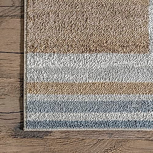 nuLOOM Brodee Abstract Retro Machine Washable Area Rug, 7' 10" x 10', Beige