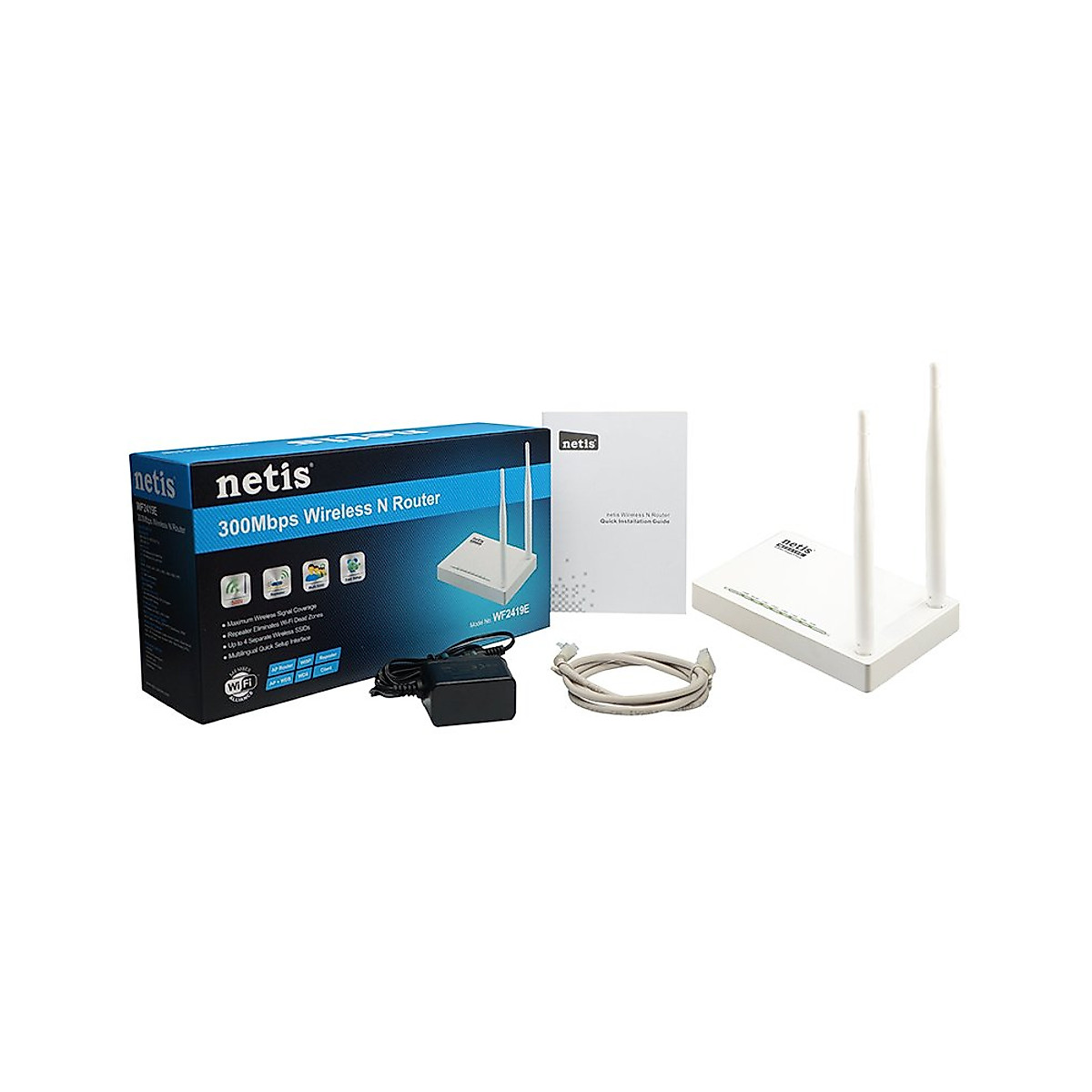 Netis DL4323 300Mbps High-Speed Wireless N ADSL2 and Modem Router Combo | 4-Port NAT Router and Wireless N Access Point with High Gain Antenna