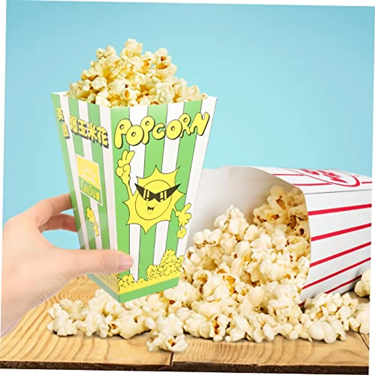 Gogogmee Food Containers Snack Box Container 100pcs Popcorn Boxes Ornament Container Popcorn Cases Popcorn Bucket Food Box Set Snack Paper Snack Container Snack Containers