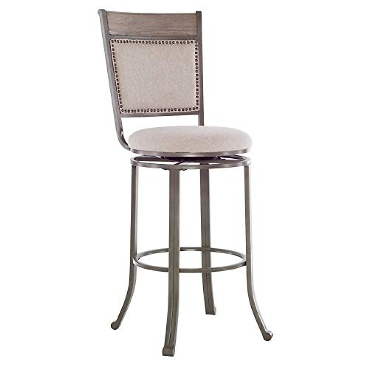 Powell Furniture Linon Franklin Wood and Metal 3 Piece Pub Set in Pewter