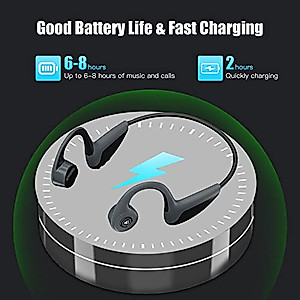 Bone Conduction Headphones - Bluetooth Open Ear Sport Headphones with Mic - Sweat Resistant Wireless Headphones for Running Workout - Bone Induction Bluetooth Headset Earphones up to 8h Playtime
