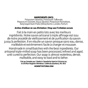 Henri et Victoria Shaving Soap For Men | Cognac and Cuban Cigars Fragrance | Smooth Shave, Lathers Up Nicely, Long-Lasting Scent | Triple Milled Soap, Canadian Made by Skilled Artisan 114 g (4 oz)