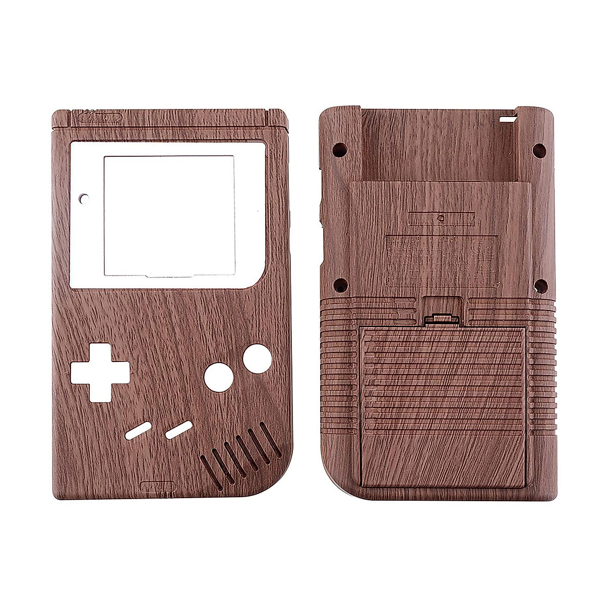 eXtremeRate Wood Grain Soft Touch Case Cover Replacement Full Housing Shell for Gameboy Classic 1989 GB DMG-01 Console with w/Screen Lens & Buttons Kit - Handheld Game Console NOT Included