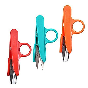 LOT OF 12PCS Random Color Sharp Point Quick-Clip Lightweight Speed Cutting Scissor for Sewing (Random Color)