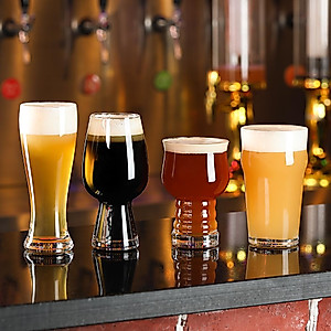 HIJIAD,Beer Tasting Glass Set - Includes 4 glass cups for IPA, beer, wheat beer, and dark beer, suitable for home and bar use.