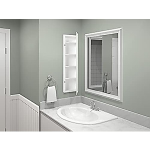 American Pride, 12 x 36 in, Frameless Beveled Mirror Medicine Cabinet, 12 in. x 36