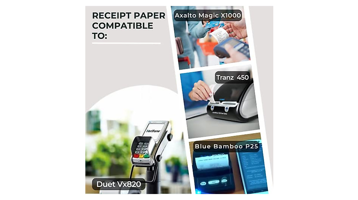 BAM POS, 2-1/4 x 50' 1-Ply Thermal Paper 50 Rolls for The Ingenico ICT ...