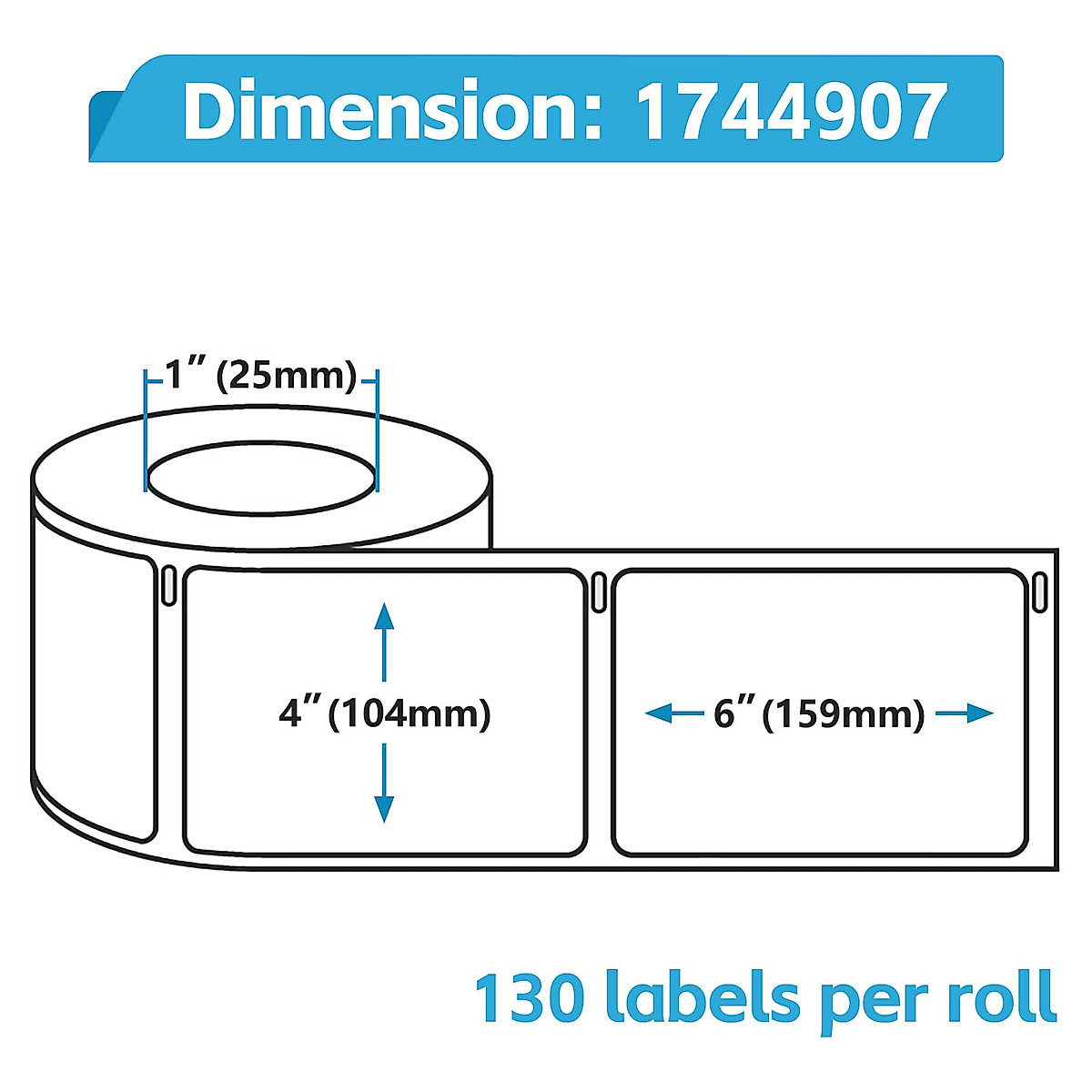 NineLeaf 3 Roll (6600 Labels) Compatible for Dymo 1744907 Internet Postage Label 4" x 6" Mailing Address Shipping Multipurpose Labels for Label Writer 4XL Zebra Desktop Printers, NOT FIT 550 & 5XL