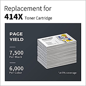 LemeroSuperx (with CHIP) Remanufactured Toner Cartridge Replacement for HP 414X 414A W2020X W2021X Work for Color Laserjet Pro MFP m479fdw m454dw m454dn m479fdn (Black Cyan Magenta Yellow, 4 Pack)