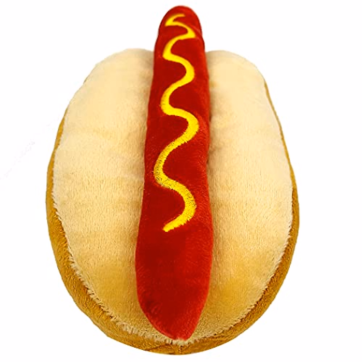 Pets First NFL Minnesota Vikings HOT Dog Plush Dog & CAT Squeak Toy - Cutest HOT-Dog Snack Plush Toy for Dogs & Cats with Inner Squeaker & Beautiful Football Team Name/Logo 8 x 5 x 3 Inches