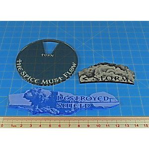 LITKO Turn, Storm, and Shield Destroyed Tokens Compatible with Dune Board Game, Multi-Color (3)