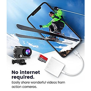 SD Card Reader for iPhone iPad,Oyuiasle Trail Game Camera SD Card Viewer with Dual Slot for MicroSD/SD,Photography Memory Card Adapter,Plug and Play