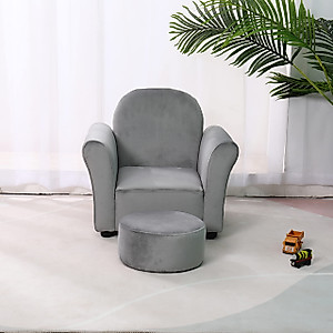 Bonrcea Pink Kids Sofa Toddler Chair,Kids Armchair,Sofa Chair,Toddler Couch Chair with Footstool,21.65x17.32x20.28inch Upholstered Couch,Armrest Sofa Chair for Chidren,Kids,Toddlers