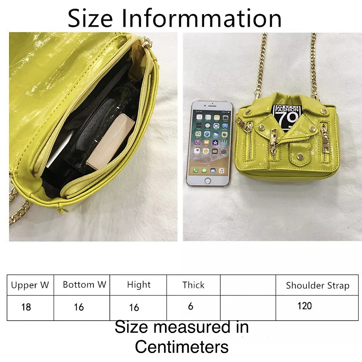 LavishMade Women chain Handbag Motorcycle Jacket RIvet Shoulder Crossbody Pink