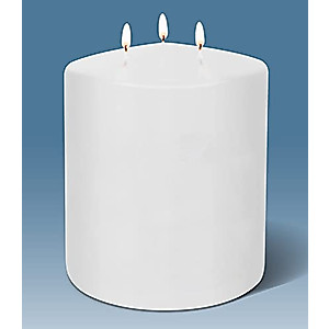 HYOOLA White Three Wick Large Candle - 4.75 x 6 Inch - Unscented Big Pillar Candles - 93 Hour - European Made