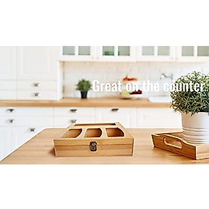 Ambolan Ziplock Bag Storage Organizer, Bamboo Drawer Organizer, Plastic Bag Organizer, Compatible with Ziploc, Solimo for Gallon, Quart, Sandwich, and Snack Variety Size Bags