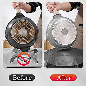 WUWEOT Gas Stove Diffuser Set of 2, 9.3'' & 11'' Range Heat Diffuser Plate, Aluminum Gas Reducer Flame Guard Simmer Ring Plate, Round Fast Defrosting Tray, Protects Pot Cookware Accessories