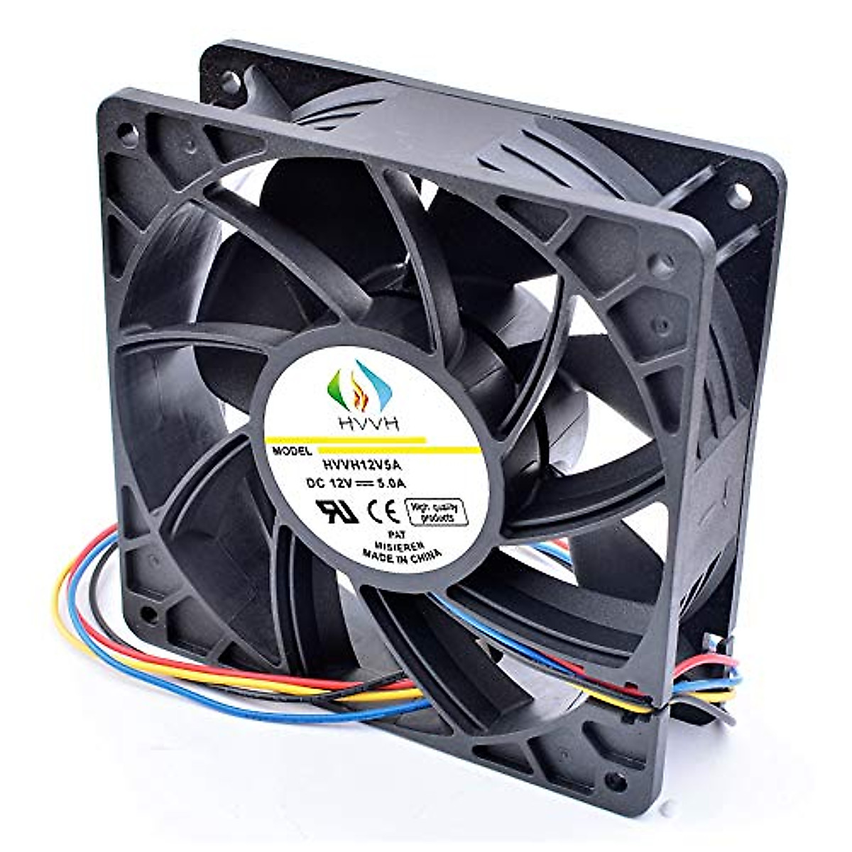 HVVH Dual Ball Bearings High Speed Durable 4 Pin DC 12V 5A 7000 RPM Cooling Fan Brushless Replacement Case Fan for Antminer Bitmain S7 S9 D3 L3 E9 T9 etc All BTC Miner Server (5A 7000RPM)