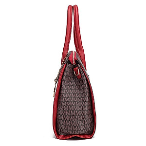 MKF Crossbody Shoulder Bag for Women – PU Leather Top Handle Pocketbook – Roomy Tote Satchel Handbag Purse Navy