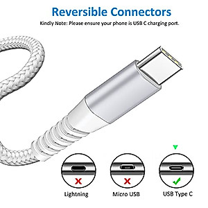 USB Type C Cable 6FT 2Pack Fast Charging Cable USB C Charger Phone Cord for Samsung Galaxy A01 A02s A03s A10e A11 A12 A13 A14 A20 A21 A32 A42 A52 A53 A50 A51 S21 S22, Moto G7/G6, LG K51 Stylo 6 5 4