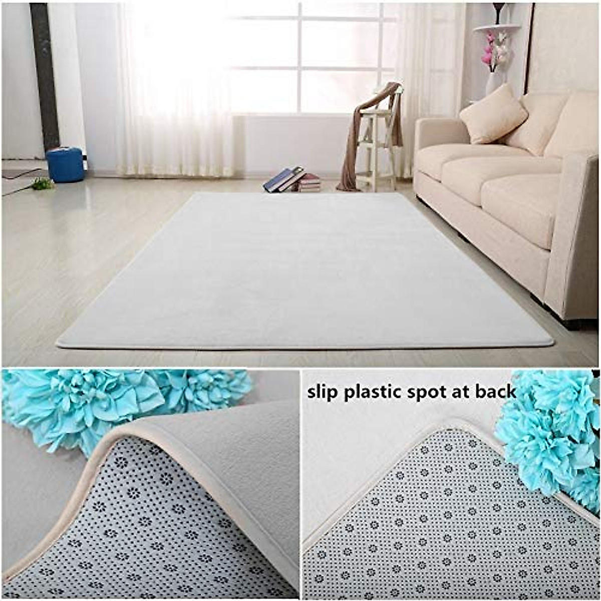 Modern Geometric Area Rug, Easy Clean Fade Resistant Grey Yellow Abstract Brush Stroke Rectangular Carpet for Living Room/Bedroom/Kitchen,55.1x78.7in/4.5'x6.5'