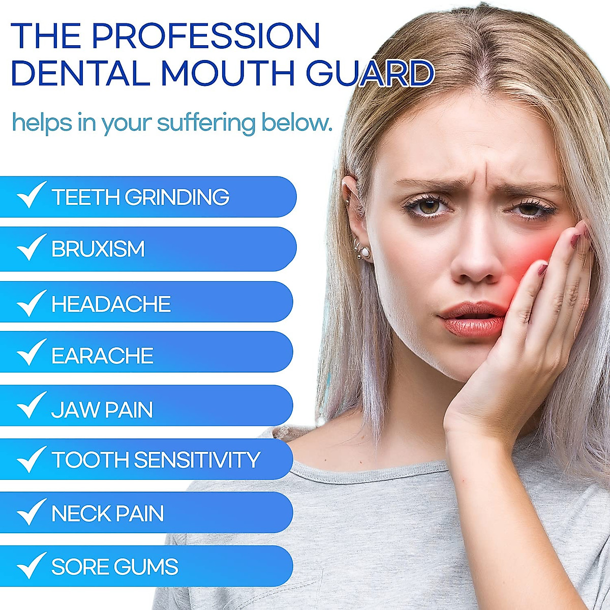 Mouth Guard for Grinding Teeth, Moldable Dental Guard, Professional Mouth Grinding Guard, Night Guard Comfortable Custom Mold for Clenching, Bruxism, Whitening Tray & Sports Guard (6Pack, 2 Sizes)