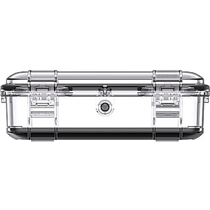 Pelican M60 Micro Case - Waterproof Case (Dry Box, Field Box) for iPhone, GoPro, Camera, Camping, Fishing, Hiking, Kayak, Beach and More (Black/Clear)