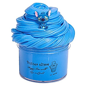 Blue Butter Slime, Non-Sticky and Glossy Slime, Stress Relief Scented Slime Toy for Kids Education, Party Favor and Birthday Gift(7oz 200ML)