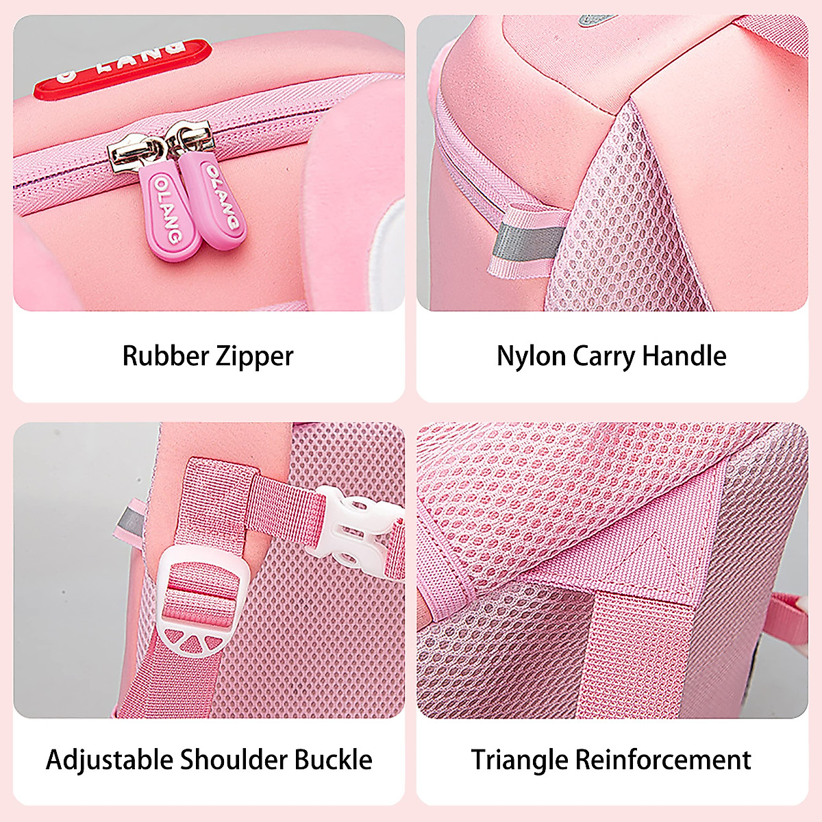 kvcezxu Kids Backpack Cute Bunny School bag and Shoulder Bag 2Pcs Set, Anti-Lost Children Toddler Small Schoolbag BookBag For Boys Girls Pink Small