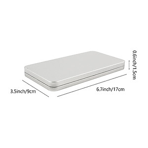 Vagocom 2Pcs Empty Metal Container with Lid,Portable 6.7x3.5x0.6inch / 17x9x1.5cm Metal Storage Box for Storing Jewelry, Crafts, Sewing Supplies and Other Small Items