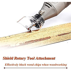 Bestgle 4 pcs Rotary Tool Shield Attachment, Safety Protective Cover Transparent Cover Shield Kit Accessories Wood Metal Cutting Sanding Polishing for Rotary Grinder
