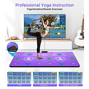 FWFX Dance Mat for Kids and Adults, Exercise & Fitness Dance Pad Game for TV, Double User Wireless Dancing Mat, Musical Electronic Dance Mats with HD Camera, for Girls & Boys Ages 6+