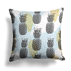 iiRov Summer Design Ink-Fuzed Decorative Throw Pillow - Retro Summer Pineapple v5