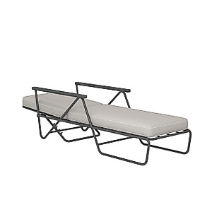 Novogratz 88063CWG1E Poolside Gossip Collection, Connie Outdoor Chaise Lounge, Gray