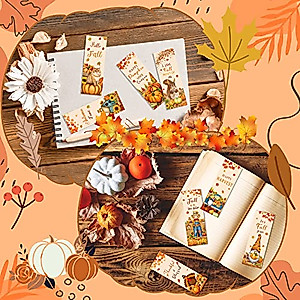 YoeeJob 48 Pcs Cute Fall Bookmarks Bulk for Book Lovers, Book Markers for Women/Men/Kids, Personalized Bookmark in Autumn/Thanksgiving, Ideal Birthday/Holiday Gift for You Friend