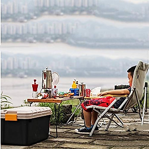 DOUBAO Outdoor Folding Solid Wood Camping Table Stainless Steel Frame Picnic Table Multiple Combinations BBQ Camping Table