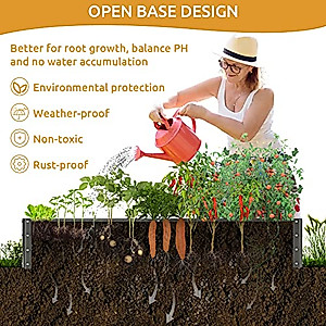 UDPATIO Galvanized Raised Garden Bed 6x3x1 FT, Outdoor Metal Planter Boxes for Planting Vegetables, Flowers, Herbs and Fruits, Gardening Deep Roof Planter Steel Kit, Dark Grey