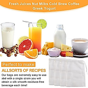 Kimmama 4 Pack Nut Milk Bag,Food Grade Nylon Nut Bag Strainer,7.9 x 11.8 inch Cheese Cloth Bag for Straining Fruit Juice,Nut Milk,Doufu,Almond,Coffee,Yogurt and Soup (Nylon, 7.9x11.8)