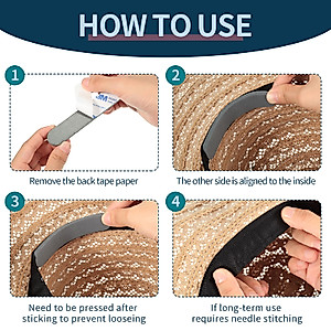 Coume 24 Pieces Hat Size Reducer Hat Size Tape Foam Reducing Tape Hat Filler Size Reducer Tape Roll Self-Adhesive for Men Women Hat Felt Hat, Black and Grey