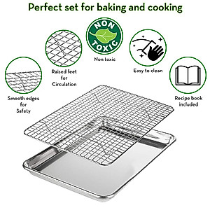 Baking Sheet With Rack - Simple And Easy To Use Baking Rack For Oven Cooking - High Grade Aluminum Baking Sheet With Wire Rack Set