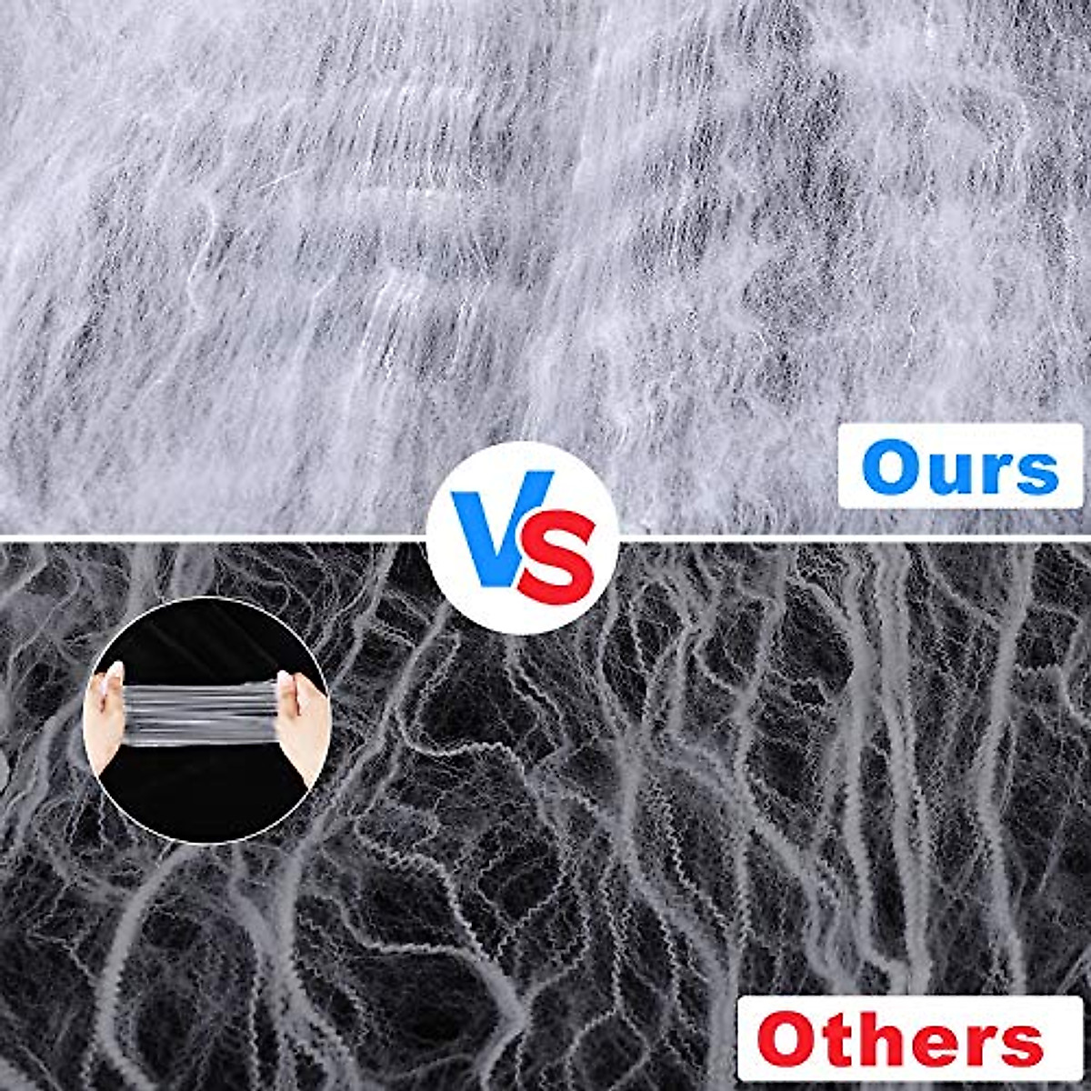 1400 sqft Spider Webs Halloween Decorations, Super Stretch Spider Web Cobwebs Haunted House Yard Creepy Scene Props Indoor Outdoor Decor and Halloween Party Supplies (200g/7.05 oz)
