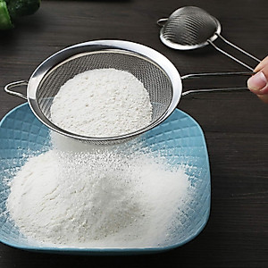 Eleen Stainless Steel Strainer | Set of 3 Kitchen Strainers Available Sizes (S,M,L) | Perfect Strainers for Kitchen Use | Mesh Strainer with Durable, Strainers fine Mesh for Tea, Pastas, Vegetables