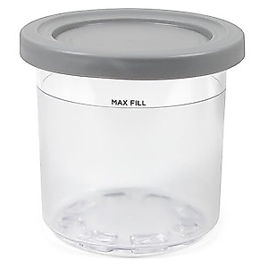MIMLEN Containers, Replacement for Ninja Creami Pints And Lids Gray, Compatible with NC299AMZ NC301 NC300 Series