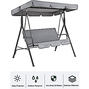 210D Oxford Cloth Swing Canopy Cover,Universal Garden Swing Seat Canopy Replacement,Waterproof Sunshade Replacement Canopy Cover for Garden Swing Hammock Outdoor
